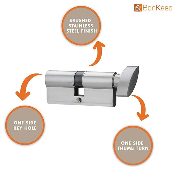 BonKaso Mortise Handle Lock (‎SS Finish , 3 Keys)