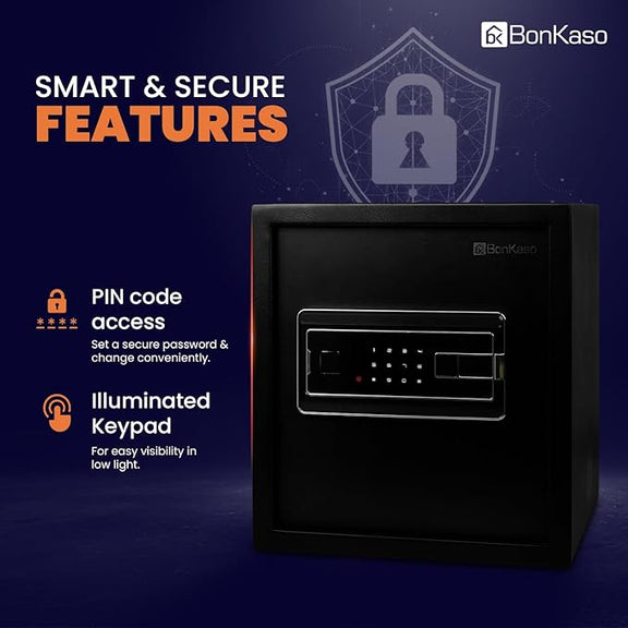 BonKaso Black Digital Safe Locker (51 Litres)