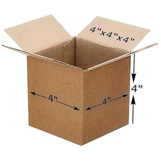 BonKaso 3 Ply Brown Corrugated Packaging Packaging Box Size:4x4x4 inch
