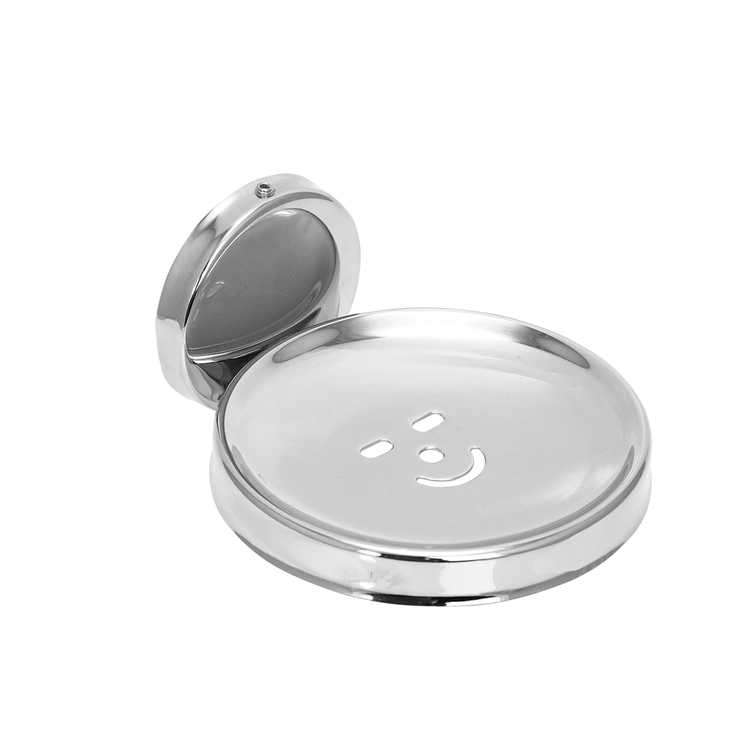 BonKaso Steel Soap Holder for Bathroom and Kitchen (Pack-1, Chrome)